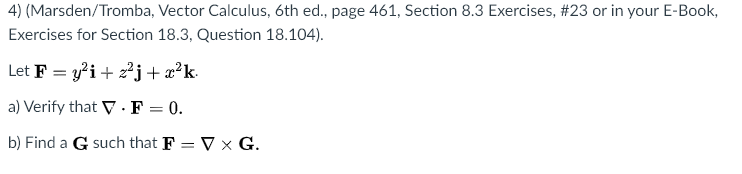 Solved 4) (Marsden/Tromba, Vector Calculus, 6th ed., page | Chegg.com