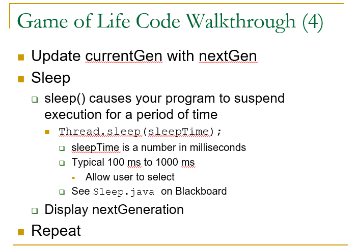 Game of Life Code Walkthrough (1) Ul input capability | Chegg.com