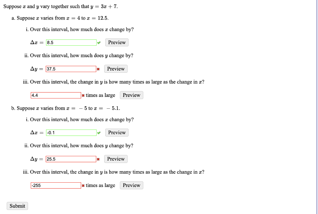Solved Suppose X And Y Vary Together Such That Y 3x 7