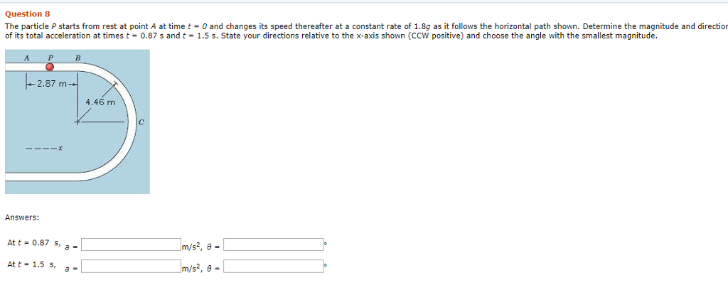 Solved The particle P starts from rest at point A at time t | Chegg.com