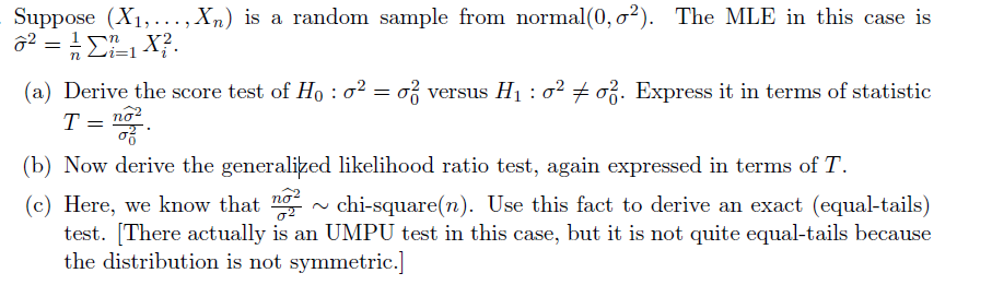 Suppose (X1,…,Xn) is a random sample from normal | Chegg.com