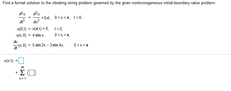 Solved Find a formal solution to the vibrating string | Chegg.com