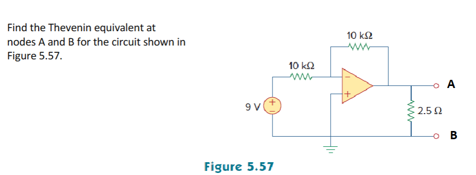Solved Find The Thevenin Equivalent At Nodes A And B For The