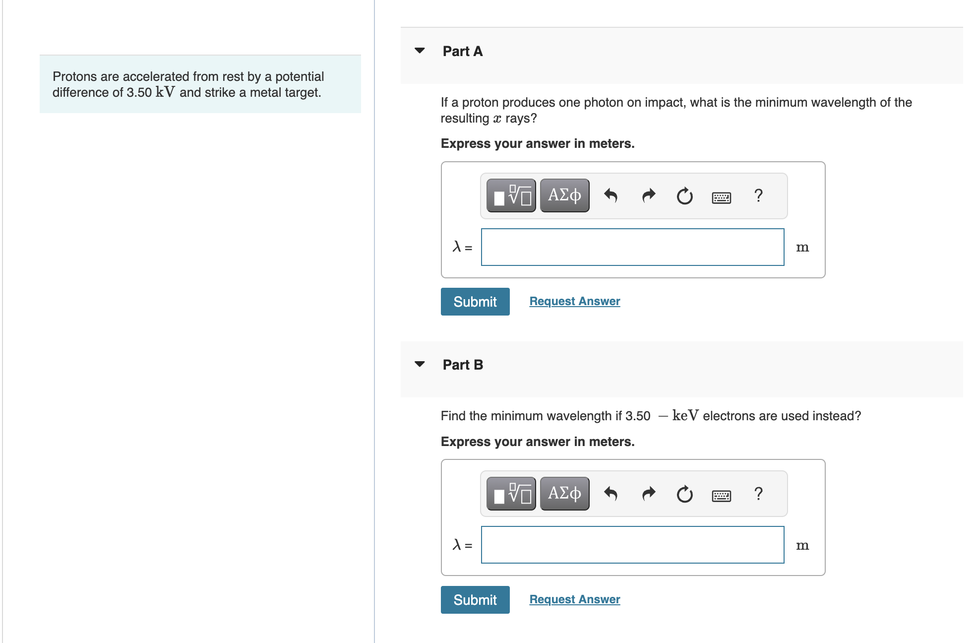 Solved Protons are accelerated from rest by a potential | Chegg.com