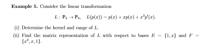 Solved Example 5. Consider the linear transformation | Chegg.com