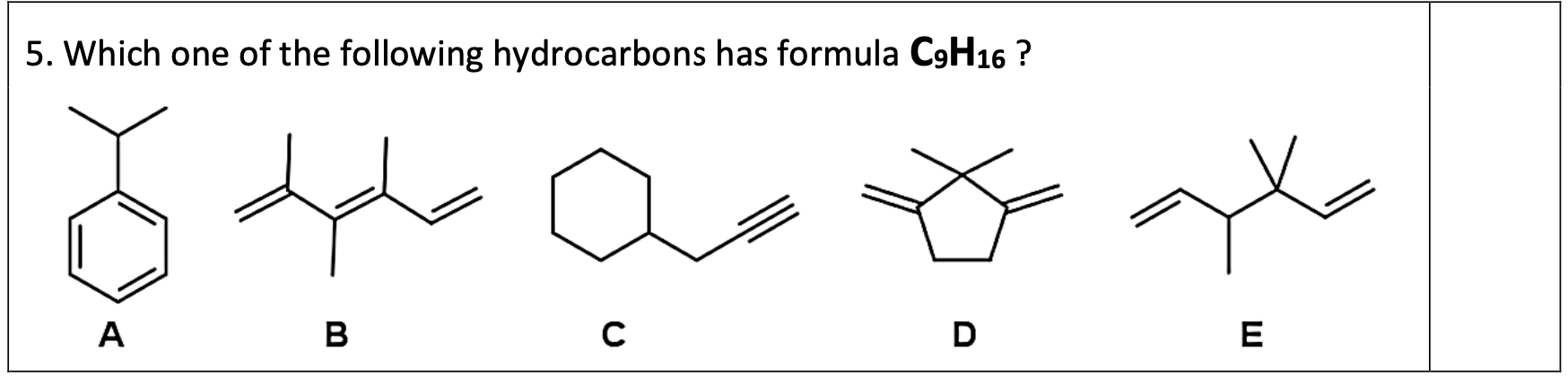 Solved Which one of the following hydrocarbons has formula | Chegg.com