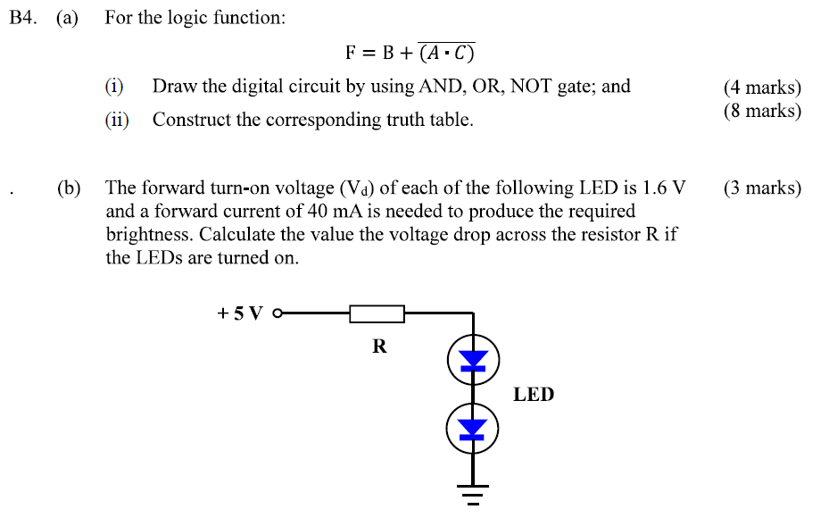 Solved A For The Logic Function Fba⋅c I Draw The 