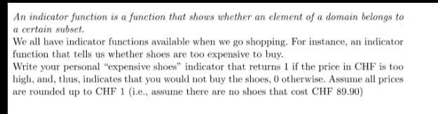 Solved An indicator function is a function that shows | Chegg.com