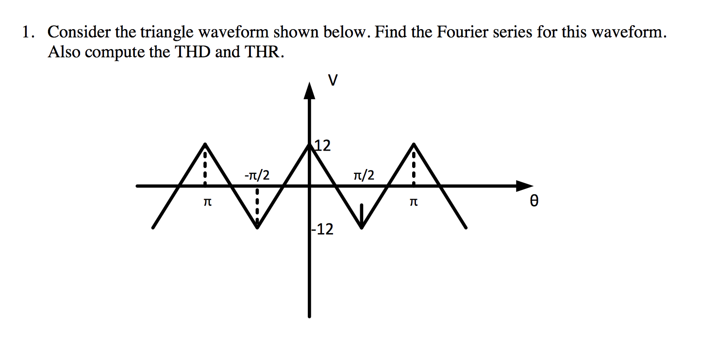 Solved 1. Consider the triangle waveform shown below. Find | Chegg.com Solved 1. Consider the triangle waveform shown below. Find | Chegg.com