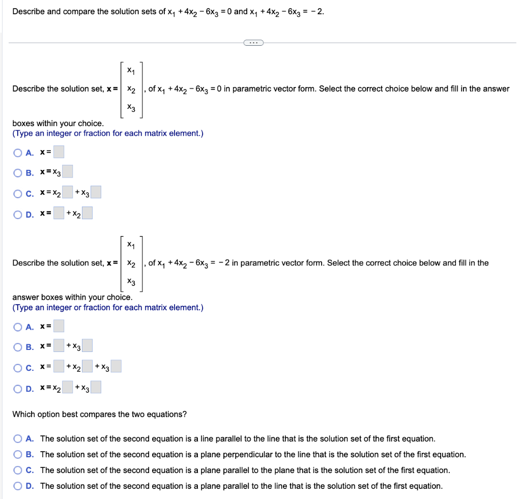 Solved Describe and compare the solution sets of | Chegg.com
