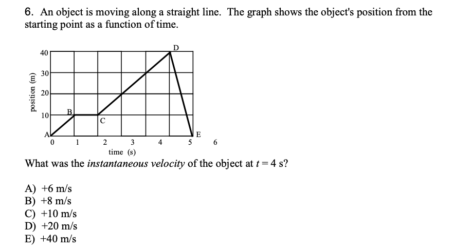 Solved 6. An object is moving along a straight line. The | Chegg.com