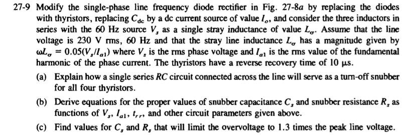 27-9 Modify the single-phase line frequency diode | Chegg.com
