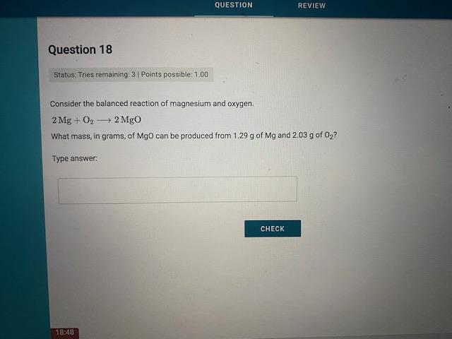 Solved QUESTION REVIEW Question 18 Status: Tries remaining: | Chegg.com Solved QUESTION REVIEW Question 18 Status: Tries remaining: | Chegg.com