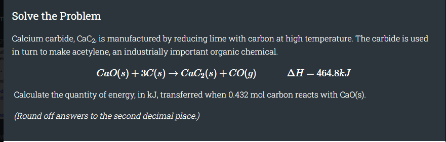 Solved Solve the Problem Calcium carbide, CaC2, is | Chegg.com