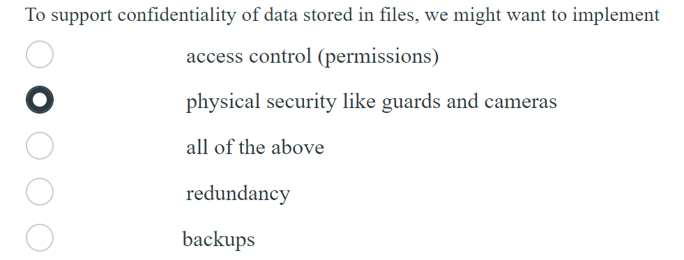 Solved To Support Confidentiality Of Data Stored In Files