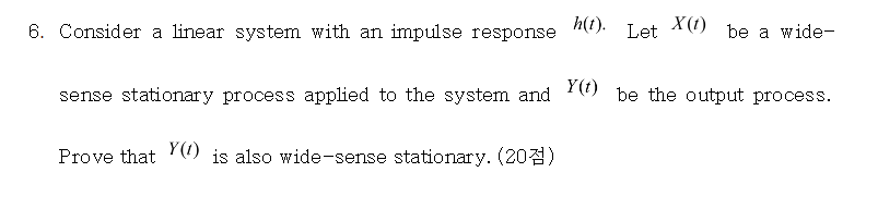 Solved 6. Consider a linear system with an impulse response | Chegg.com