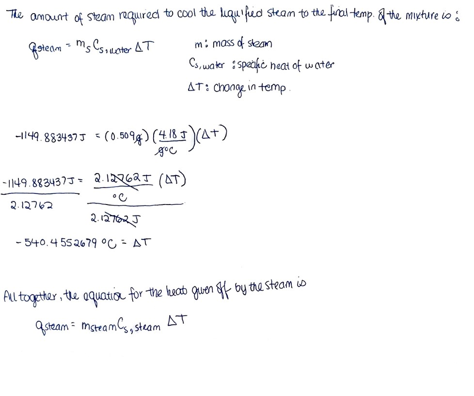Solved A 0.509 g sample of steam at 106.0 degrees Celsius is | Chegg.com