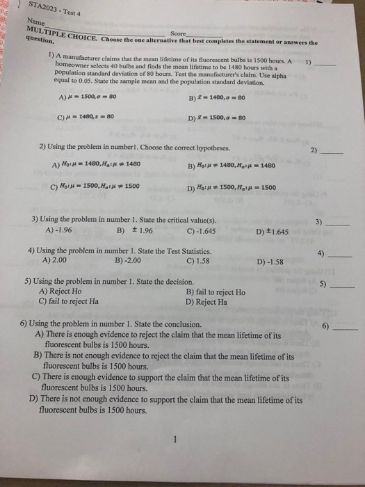 Elementary Statistics Problems