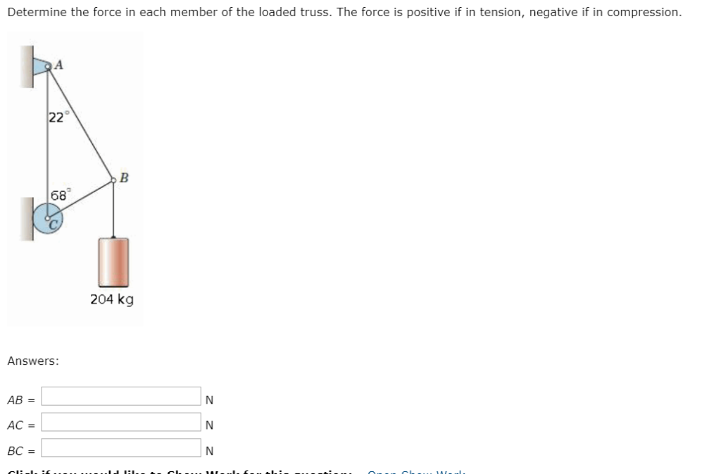 Solved Determine the force in each member of the loaded | Chegg.com