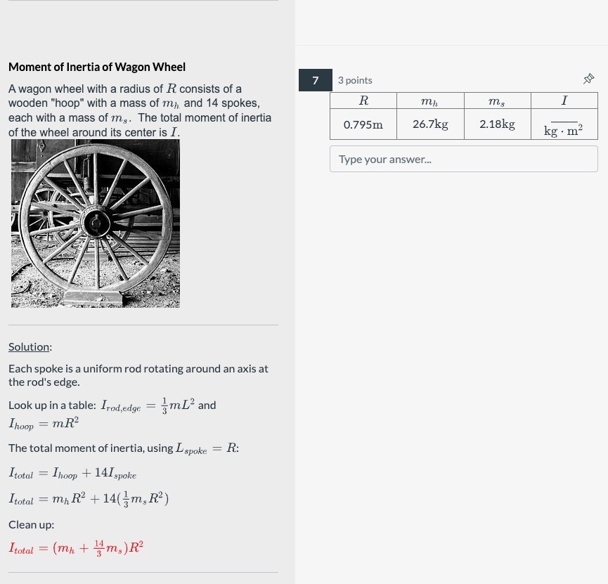 Solved Moment of Inertia of Wagon Wheel A wagon wheel with a | Chegg.com