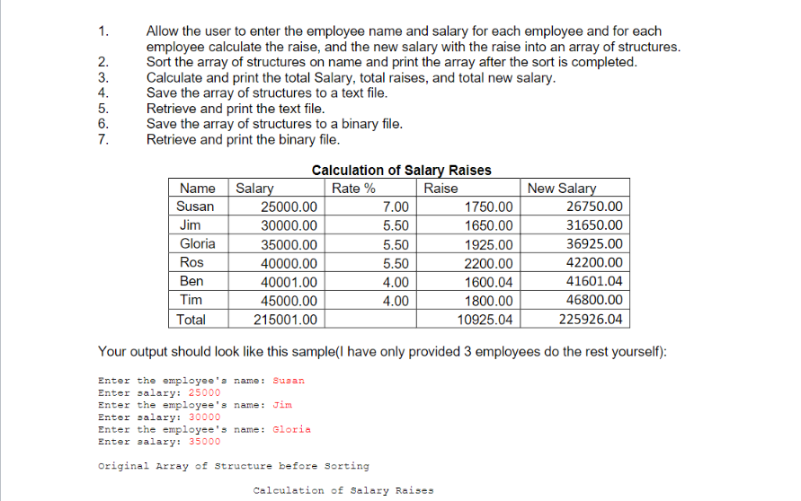 Solved Write A C Program To Calculate Salary Raise For 3439