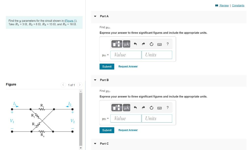 Solved Find the y parameters for the circuit shown in | Chegg.com