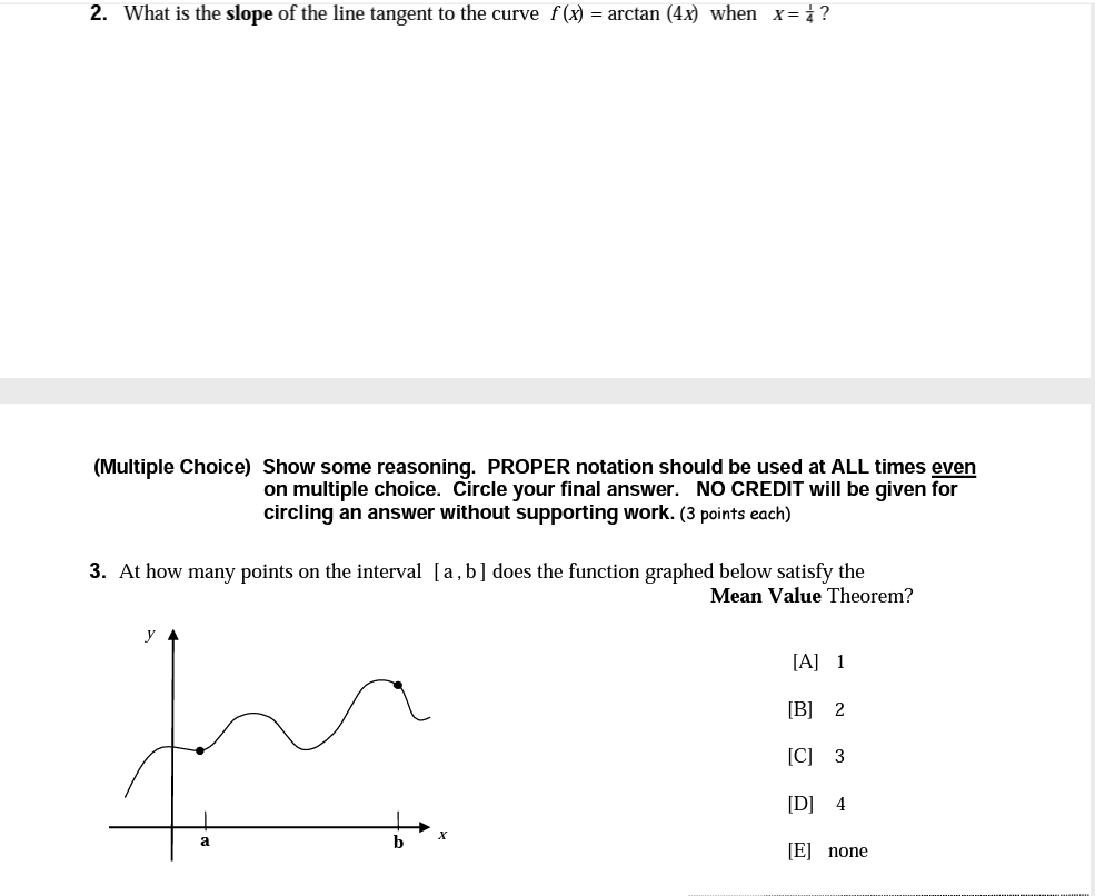 Solved 2. What is the slope of the line tangent to the curve | Chegg.com