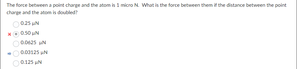 Solved The force between a point charge and the atom is 1 | Chegg.com