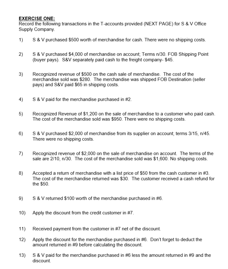 Solved Record the following in the T- accounts provided for | Chegg.com