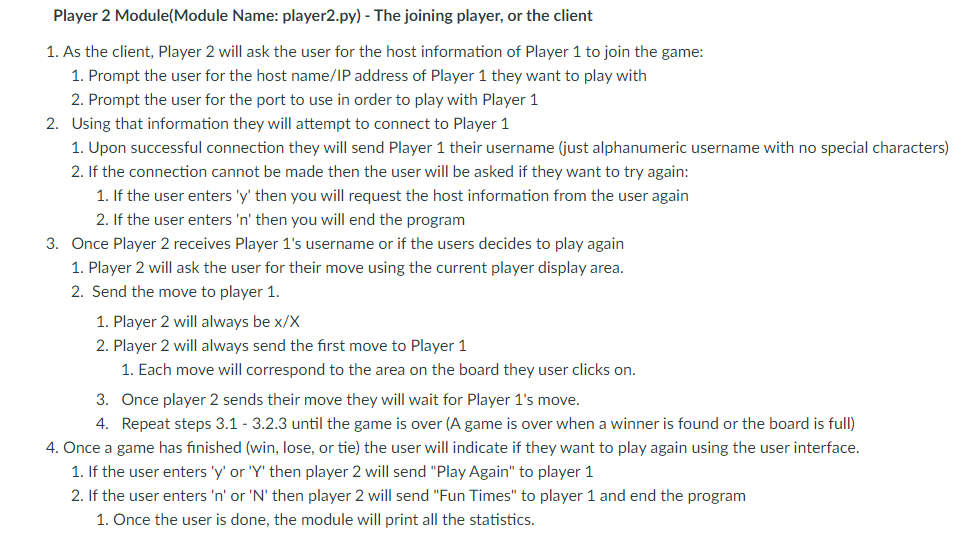 Player 2 Module(Module Name: player2.py) - The | Chegg.com