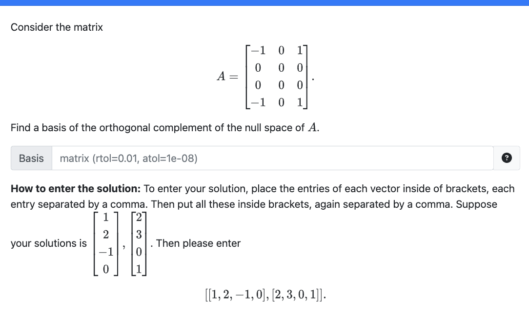 Solved Consider the matrix | Chegg.com