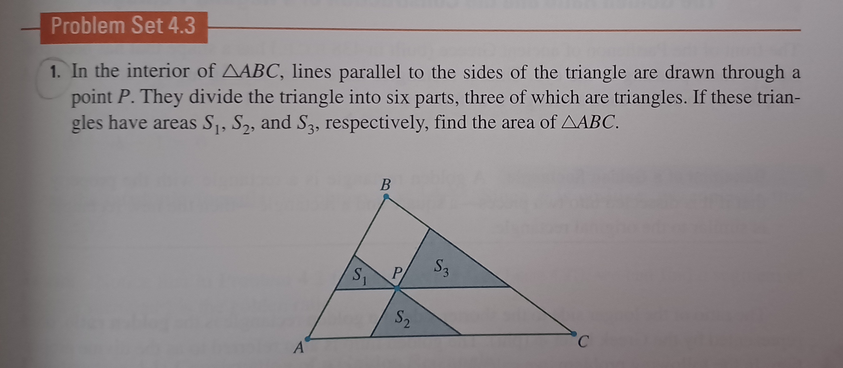 Solved 1. In the interior of ABC, lines parallel to the | Chegg.com