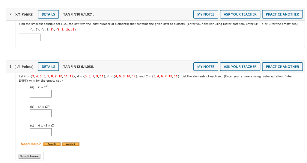 Solved 2. Find the smallest possible set (i.e., the set with | Chegg.com