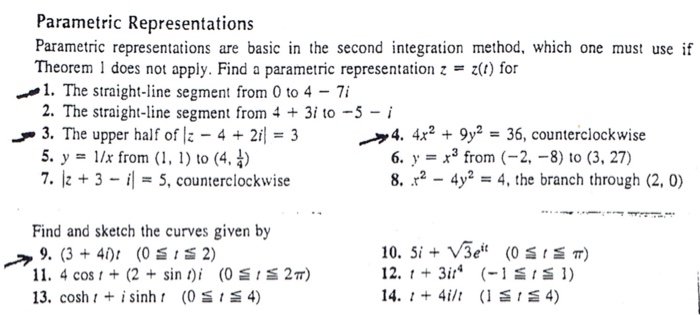 Solved Parametric Representations Parametric representations | Chegg.com