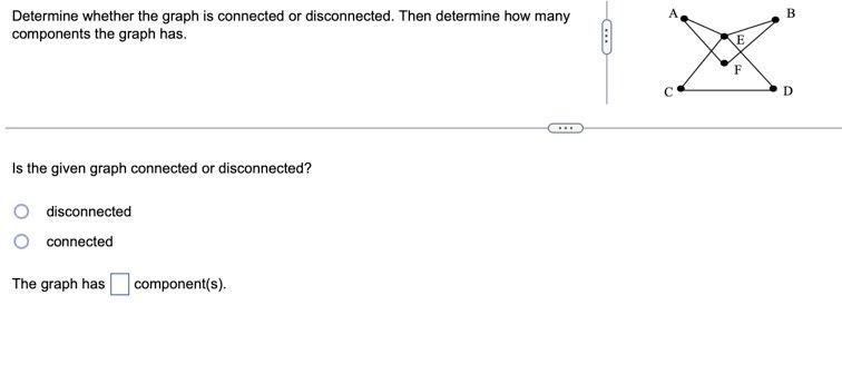 Solved Determine whether the graph is connected or | Chegg.com
