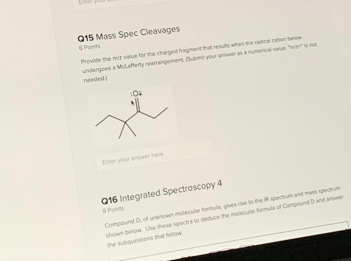 Solved Enter Q15 Mass Spec Cleavages 6 Points Provide the | Chegg.com
