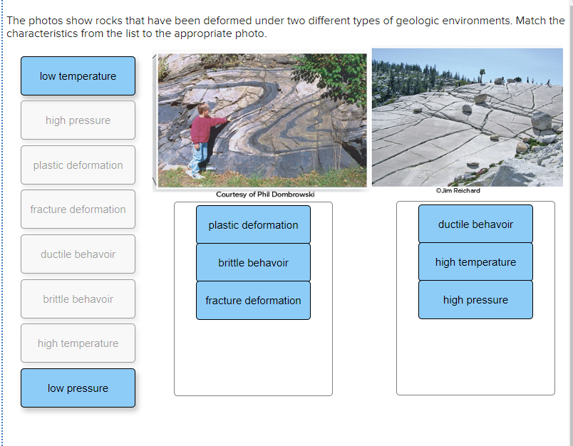Solved The photos show rocks that have been deformed under | Chegg.com
