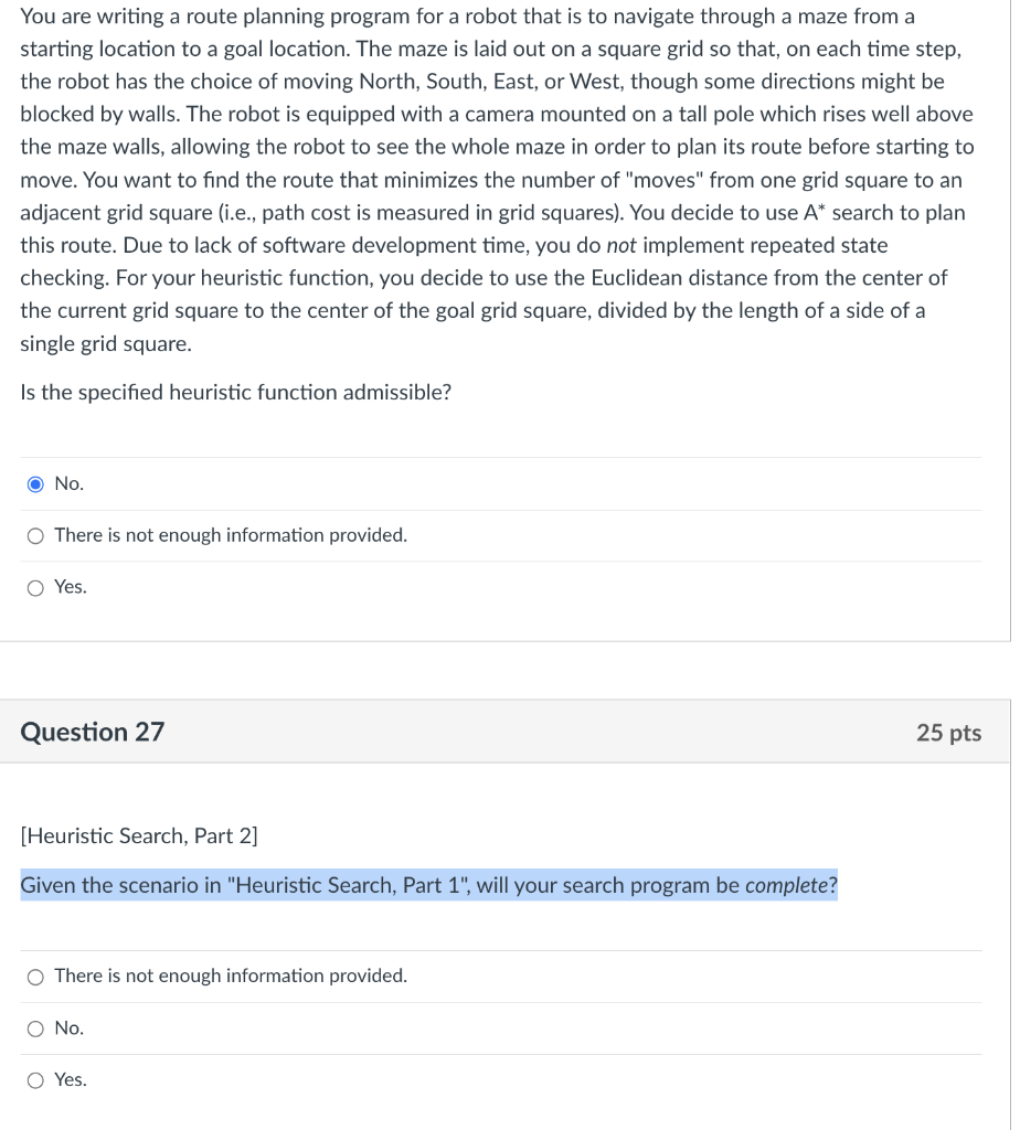 Solved You are writing a route planning program for a robot | Chegg.com