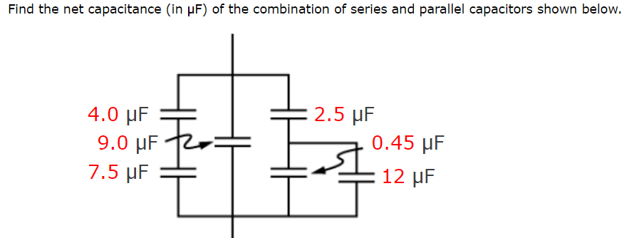 Solved Find the net capacitance (in μF) of the combination | Chegg.com