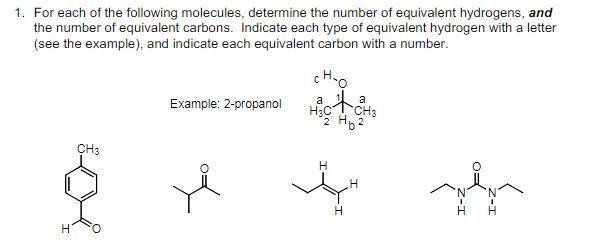 Solved 1. For each of the following molecules, determine the | Chegg.com