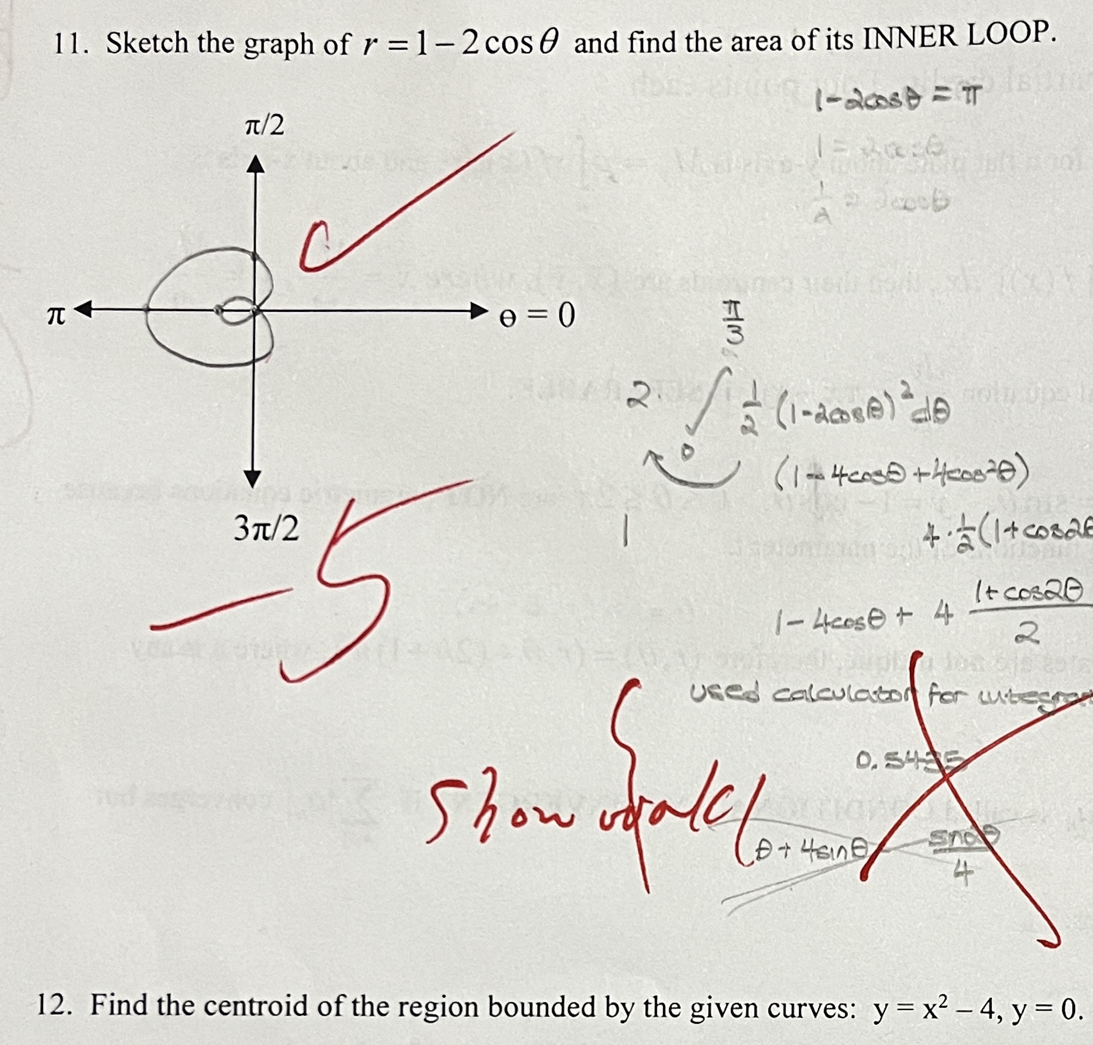 Solved Find the centroid of the region bounded by the given | Chegg.com