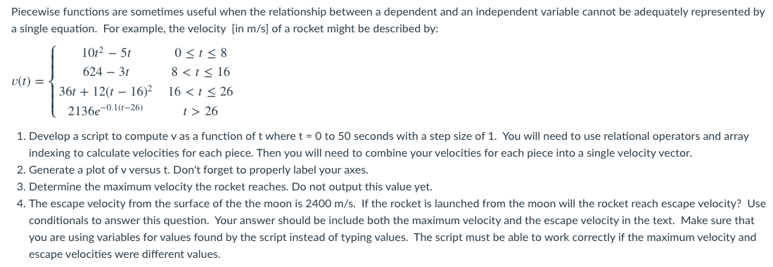 Solved Piecewise functions are sometimes useful when the | Chegg.com
