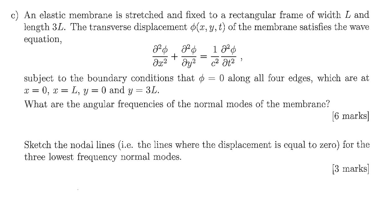 Solved + c) An elastic membrane is stretched and fixed to a | Chegg.com