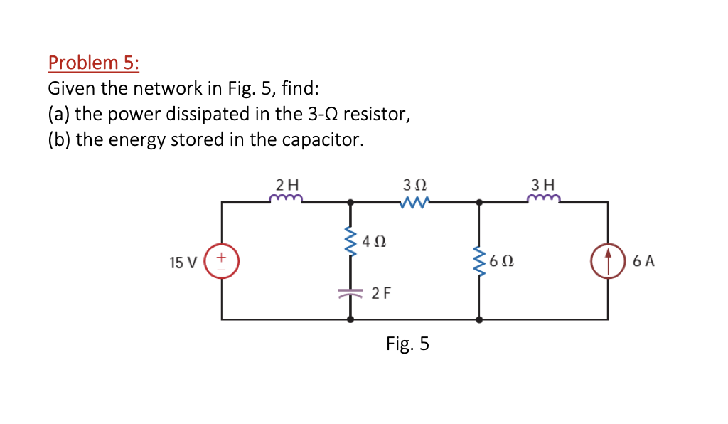 Solved Problem 5: Given the network in Fig. 5, find: (a) the | Chegg.com Solved Problem 5: Given the network in Fig. 5, find: (a) the | Chegg.com