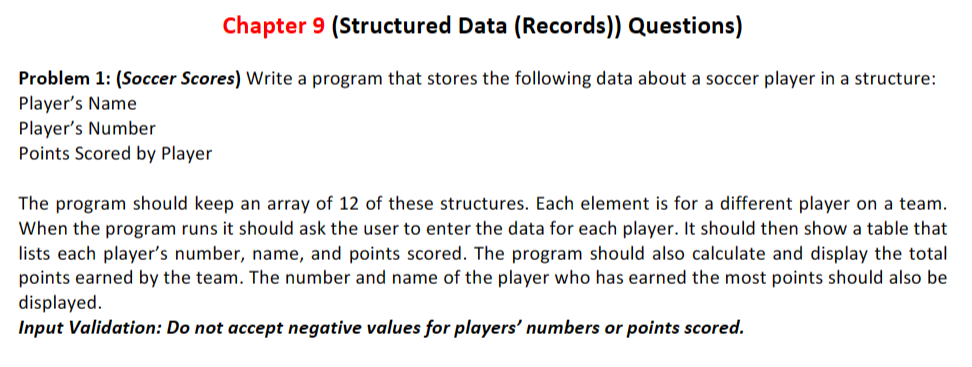 Solved Problem 1: (Soccer Scores) Write a program that | Chegg.com
