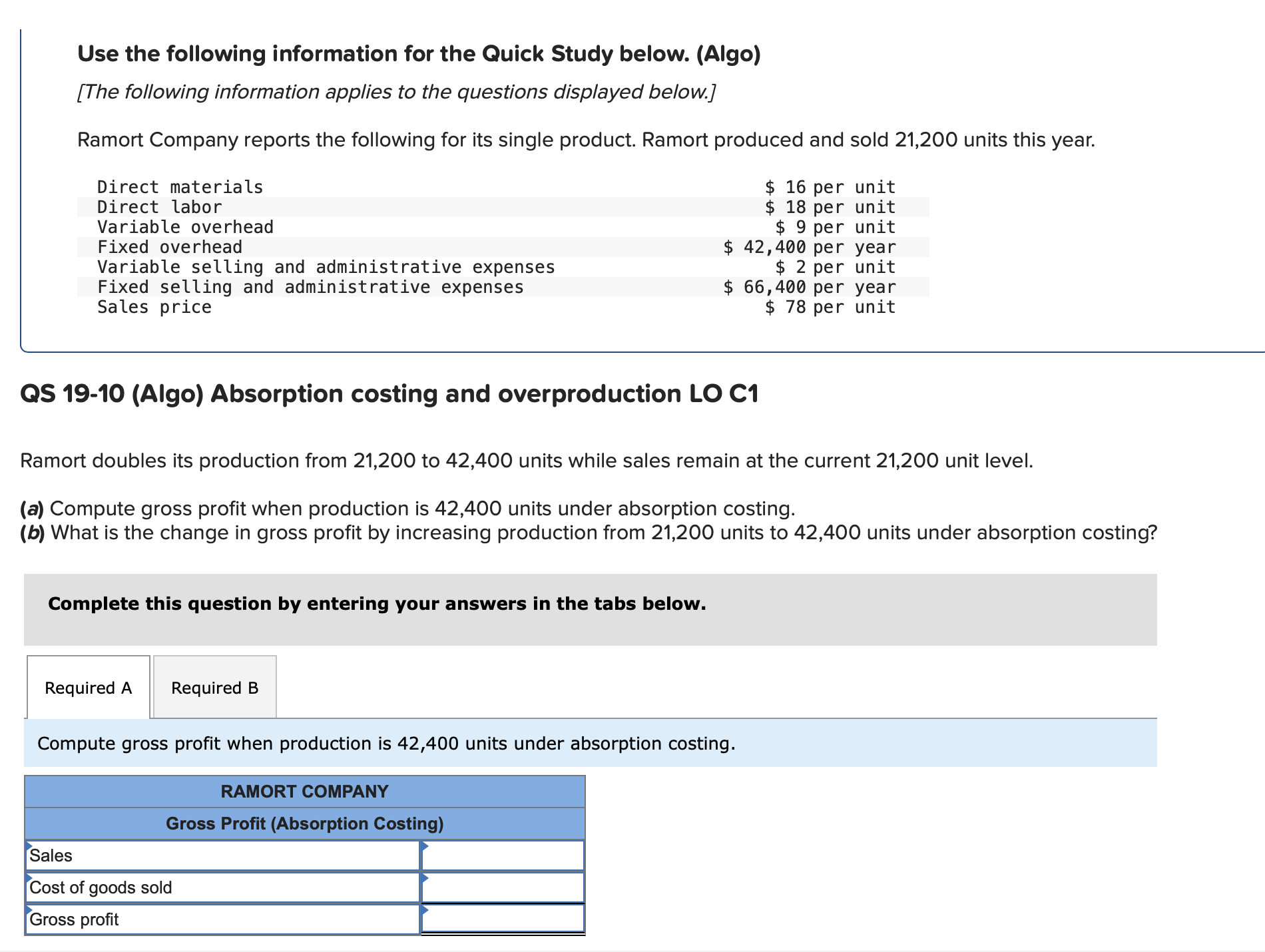 Solved Use the following information for the Quick Study | Chegg.com