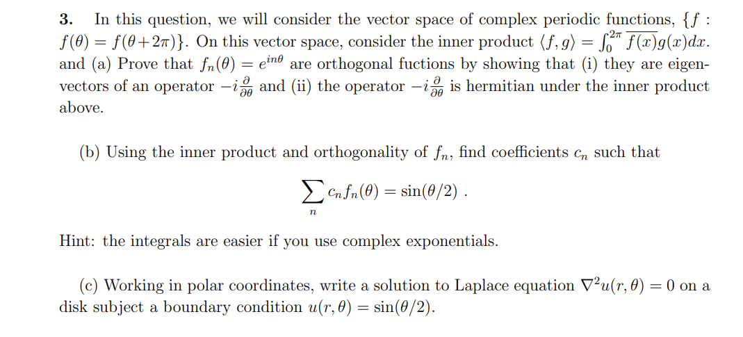 Solved 3. In this question, we will consider the vector | Chegg.com