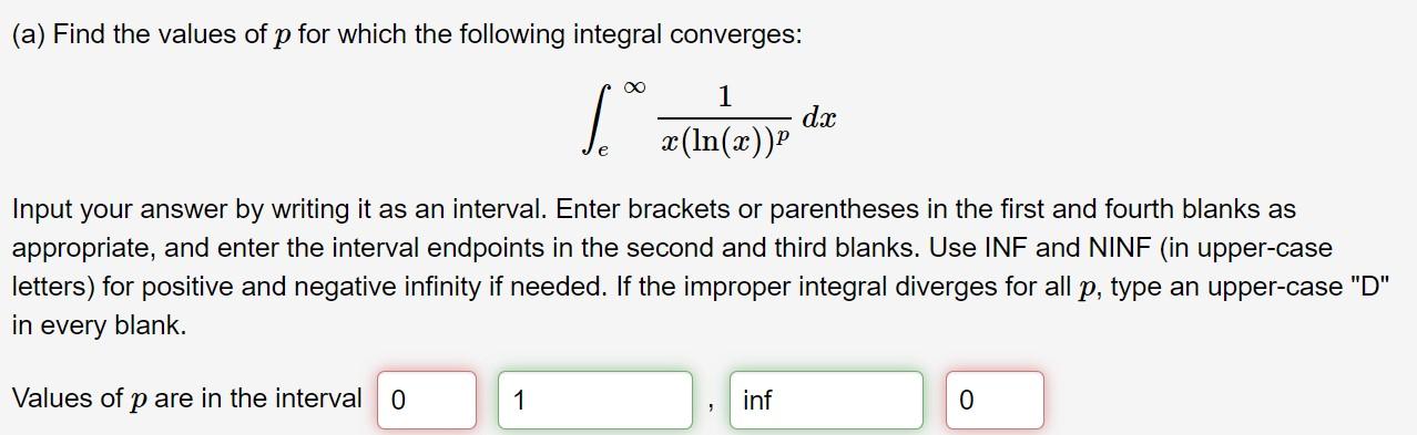 Solved (a) Find the values of p for which the following | Chegg.com