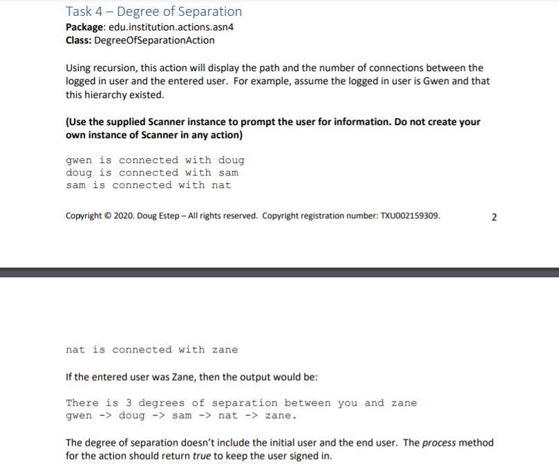 Task 4-Degree of Separation Package: | Chegg.com