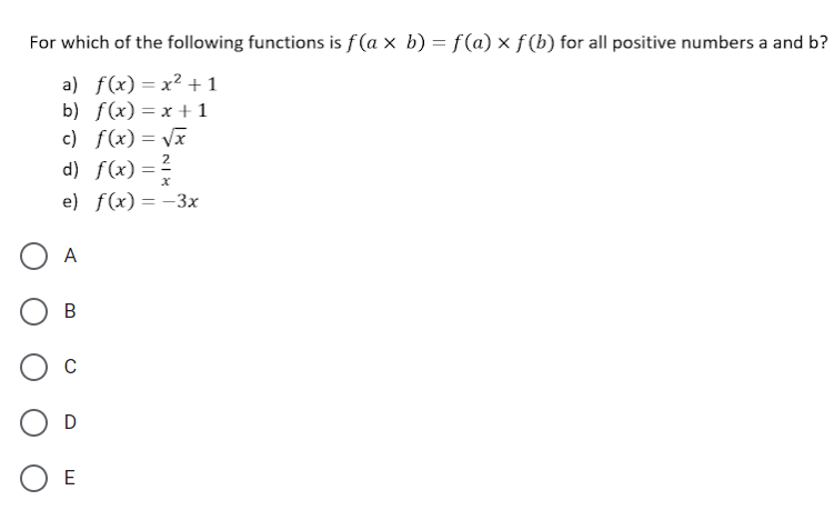 Solved For which of the following functions is | Chegg.com